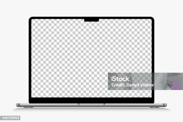 Mockup Laptop Terisolasi Tanpa Latar Belakang Dengan Layar Kosong