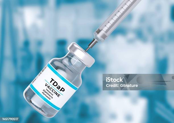Ampoule And Syringe Tdap Vaccine Composed Of Tetanus Diphtheria And