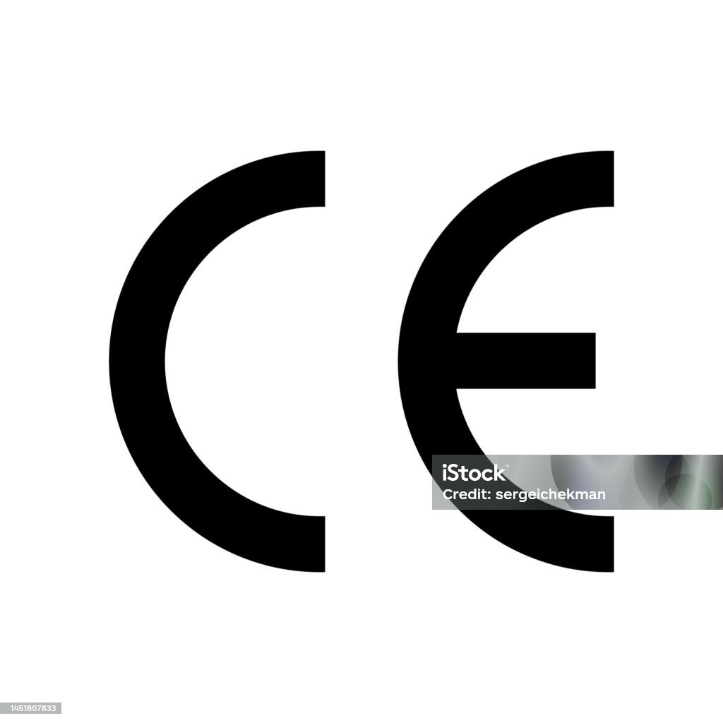 Ce Mark Symbol Black Vector Icon European Conformity Certification Mark