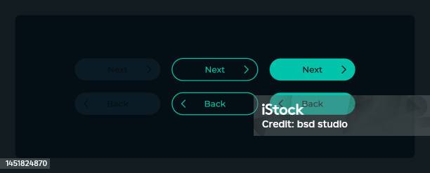 Back And Next Login Buttons Ui Elements Kit Stock Illustration ... Back And Next Login Buttons Ui Elements Kit Stock Illustration ...