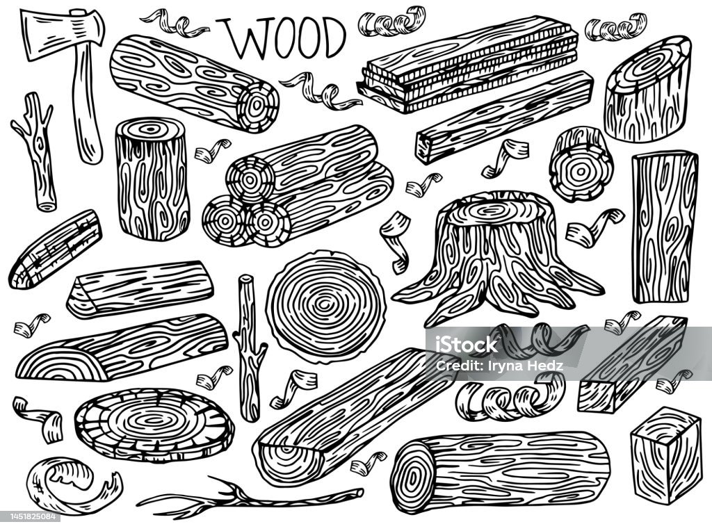 Set Kayu Papan Dan Kayu Gelondongan Kayu Dan Potongan Kayu Bakar Dalam ... Set Kayu Papan Dan Kayu Gelondongan Kayu Dan Potongan Kayu Bakar Dalam ...