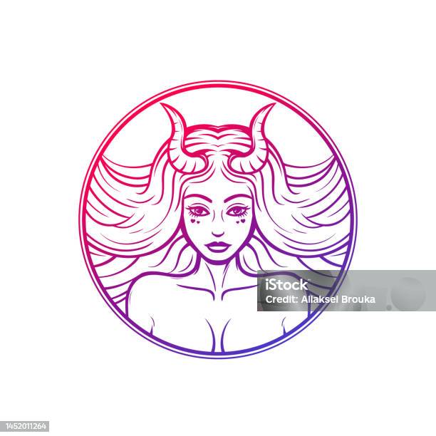 Succubus Demon Girl Woman With Horns Vector Art Stock Illustration