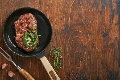 Steak Irisan Steak Daging Panggang New York Atau Ribeye Dengan