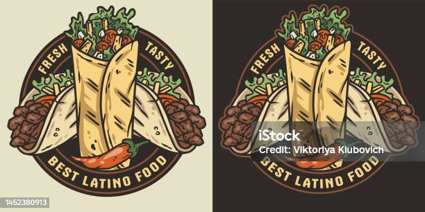 Burrito Avec Viande Et Légumes Pour Logo Ou Emblème Taco Traditionnel