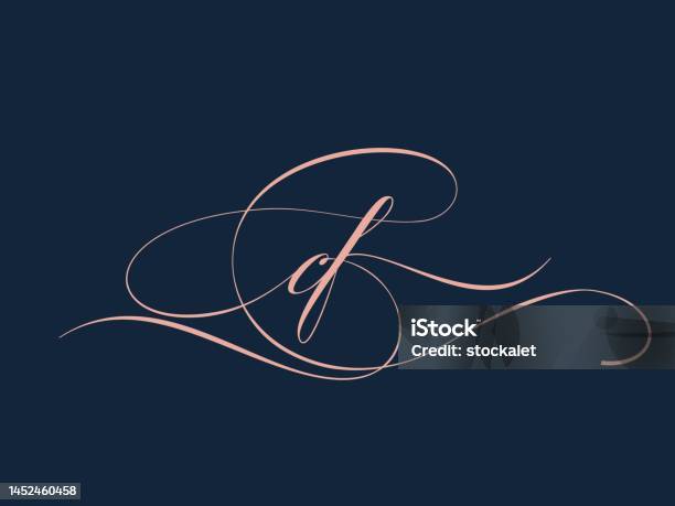 Logo Monogramme Cf Lettre Minuscule C Lettre F Caractères De Signature
