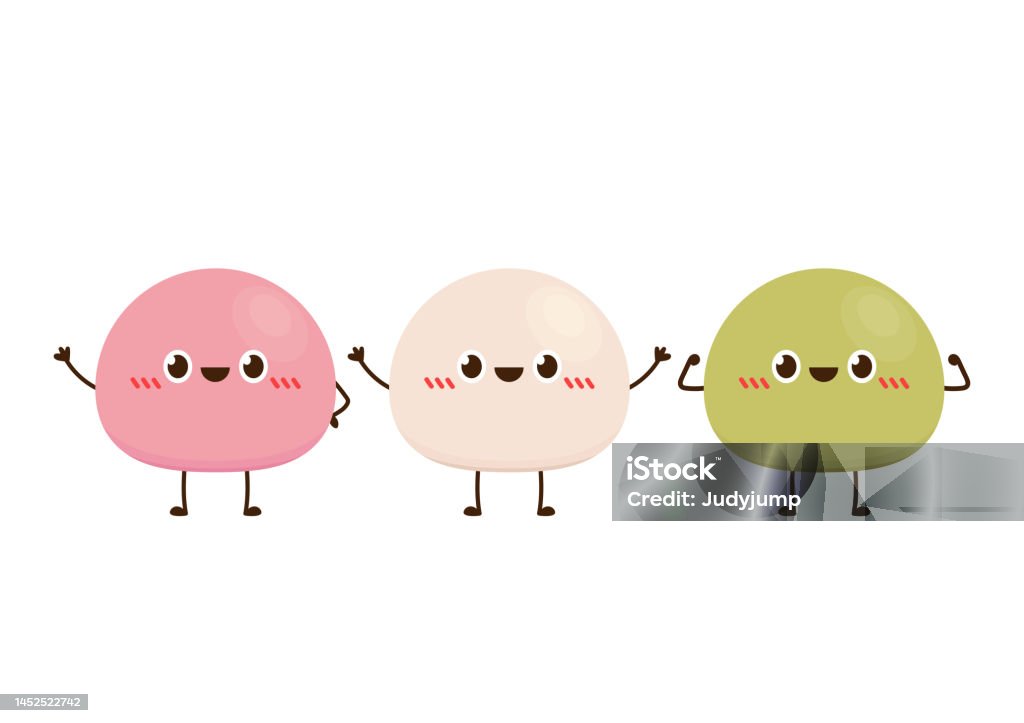 Mochi Character Design Wallpaper Free Space For Text Mochi Vector Stock Illustration Download