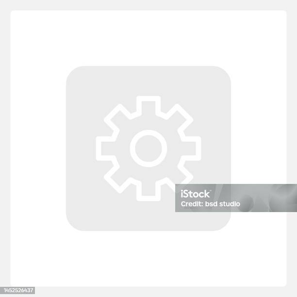 Inactive Settings Button Ui Element Template Stock Illustration
