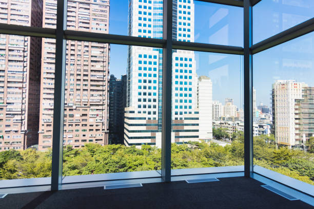 Free Stock Photo of Inside view through windows of concrete building ...