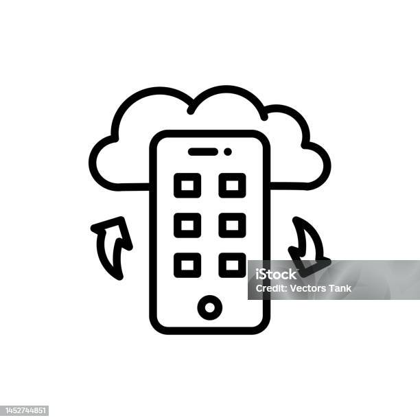 Mobile App Syncing Icon In Vector Logotype Stock Illustration ... Mobile App Syncing Icon In Vector Logotype Stock Illustration ...