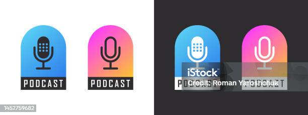 Ilustración De Logotipos Y Símbolos De Podcast Icono De Concepto De