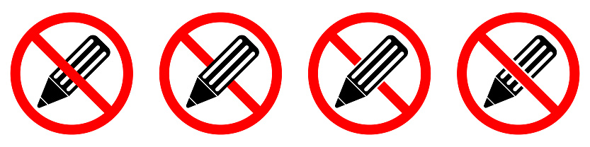 Icône Dinterdiction De Crayon Le Crayon Est Interdit Arrêter Licône Du