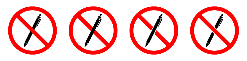 Icône Dinterdiction De Crayon Le Crayon Est Interdit Arrêter Licône Du