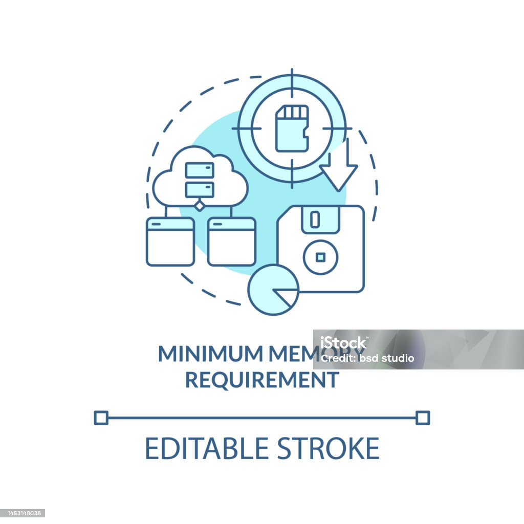 Minimum Memory Requirement Turquoise Concept Icon Stock Illustration ... Minimum Memory Requirement Turquoise Concept Icon Stock Illustration ...