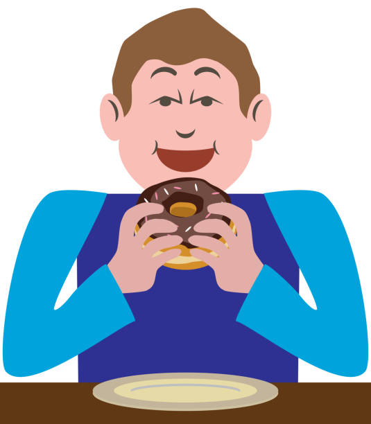20 Man Biting Chocolate Stock Illustrations Royalty Free Vector
