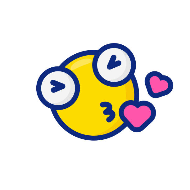 210 Blowing Kiss Emoticon Stock Illustrations Royalty Free Vector