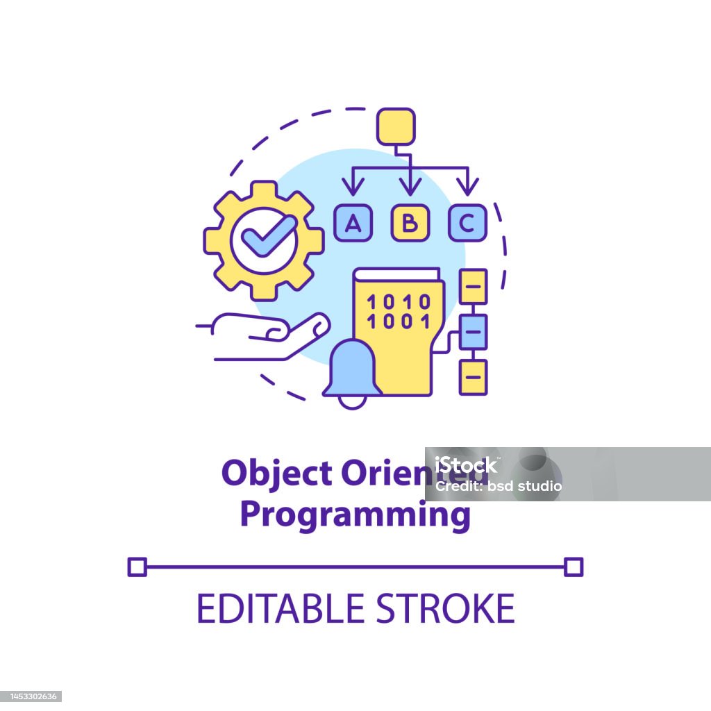 Object Oriented Programming Concept Icon Stock Illustration Download Image Now Abstract