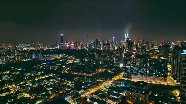 Free Stock Photo of Night Cityscape View From High Perspective ...