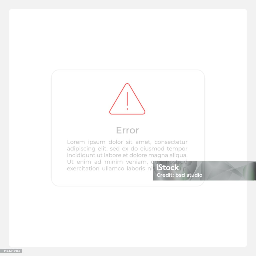 Error Notification Ui Element Template Stock Illustration Download