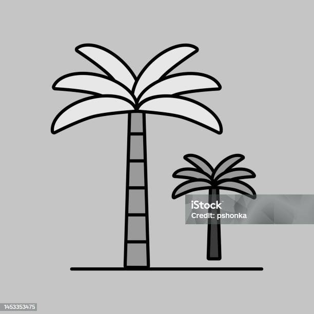 Palm Tree Vector Grayscale Icon Nature Sign Stock Illustration ... Palm Tree Vector Grayscale Icon Nature Sign Stock Illustration ...