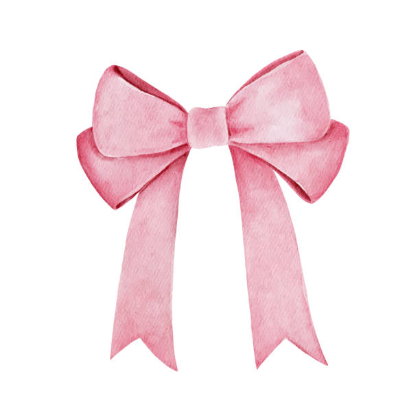 Pink Bow Watercolor Tattoo
