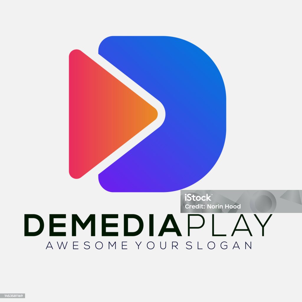 Vetores De Letra D Com Modelo De Gradiente De Design De Reprodução De Mídia E Mais Imagens De