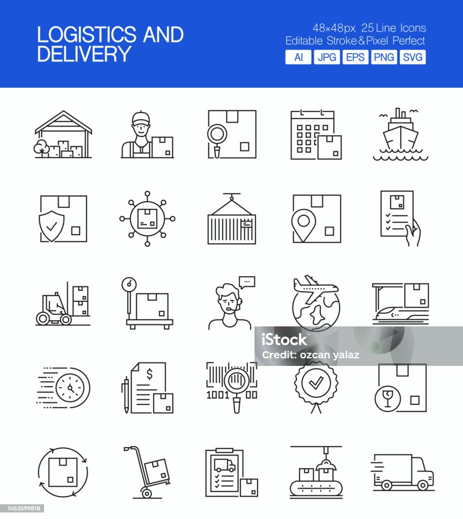 Logistik Und Lieferung Dünne Linie Vektor Icon Set Das Design Ist ... Logistik Und Lieferung Dünne Linie Vektor Icon Set Das Design Ist ...