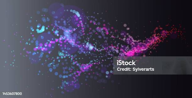 Dotted Particle Array Flowing Vector Abstract Background Life Forms Bio