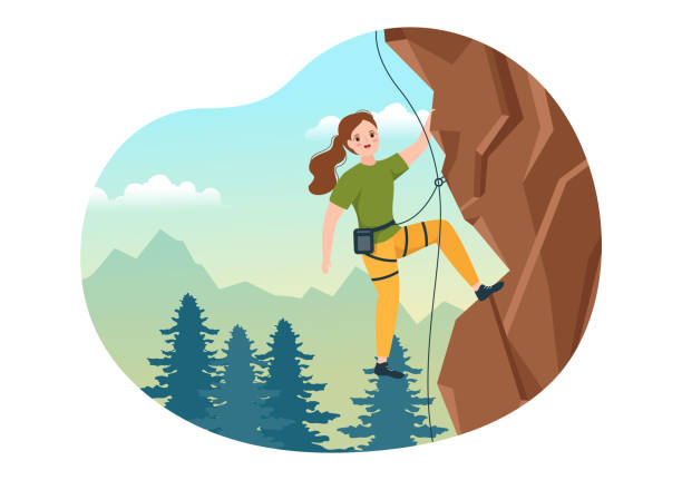 Cartoon Abseiling Clipart