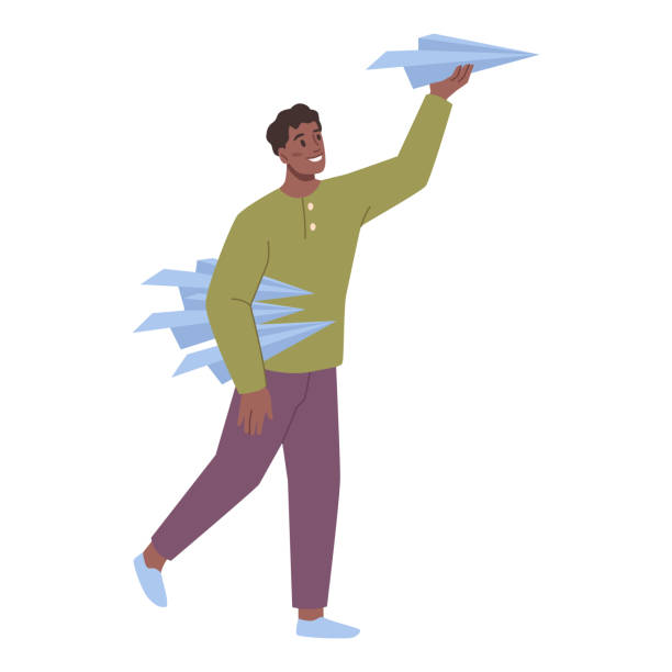 50 Business Person Holding Up Paper Stock Illustrations Royalty Free