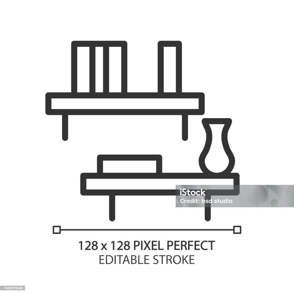 Floating Shelf Pixel Perfektes Lineares Symbol Stock Vektor Art und ... Floating Shelf Pixel Perfektes Lineares Symbol Stock Vektor Art und ...