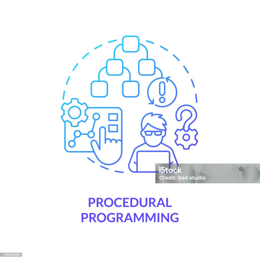Procedural Programming Blue Gradient Concept Icon Stock Illustration Download Image Now