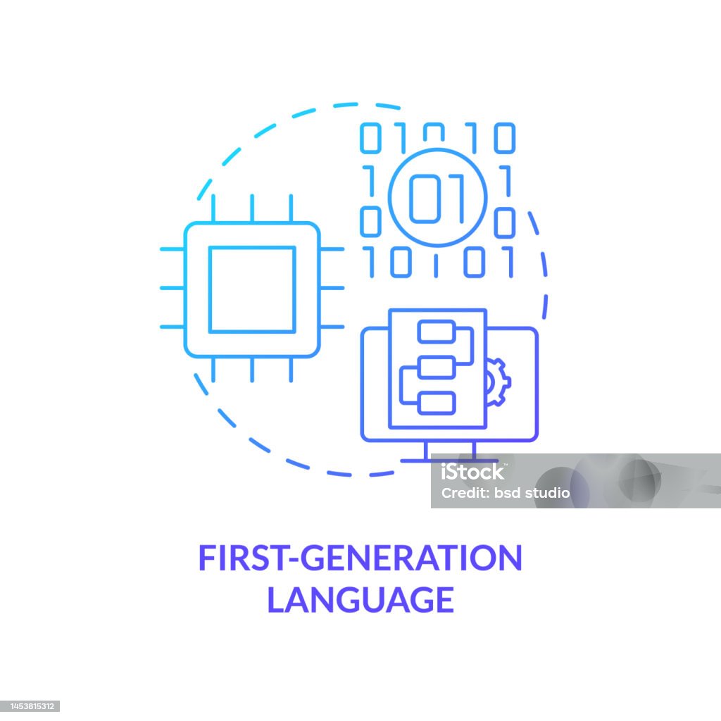 Firstgeneration Programming Language Blue Gradient Concept Icon Stock ... Firstgeneration Programming Language Blue Gradient Concept Icon Stock ...