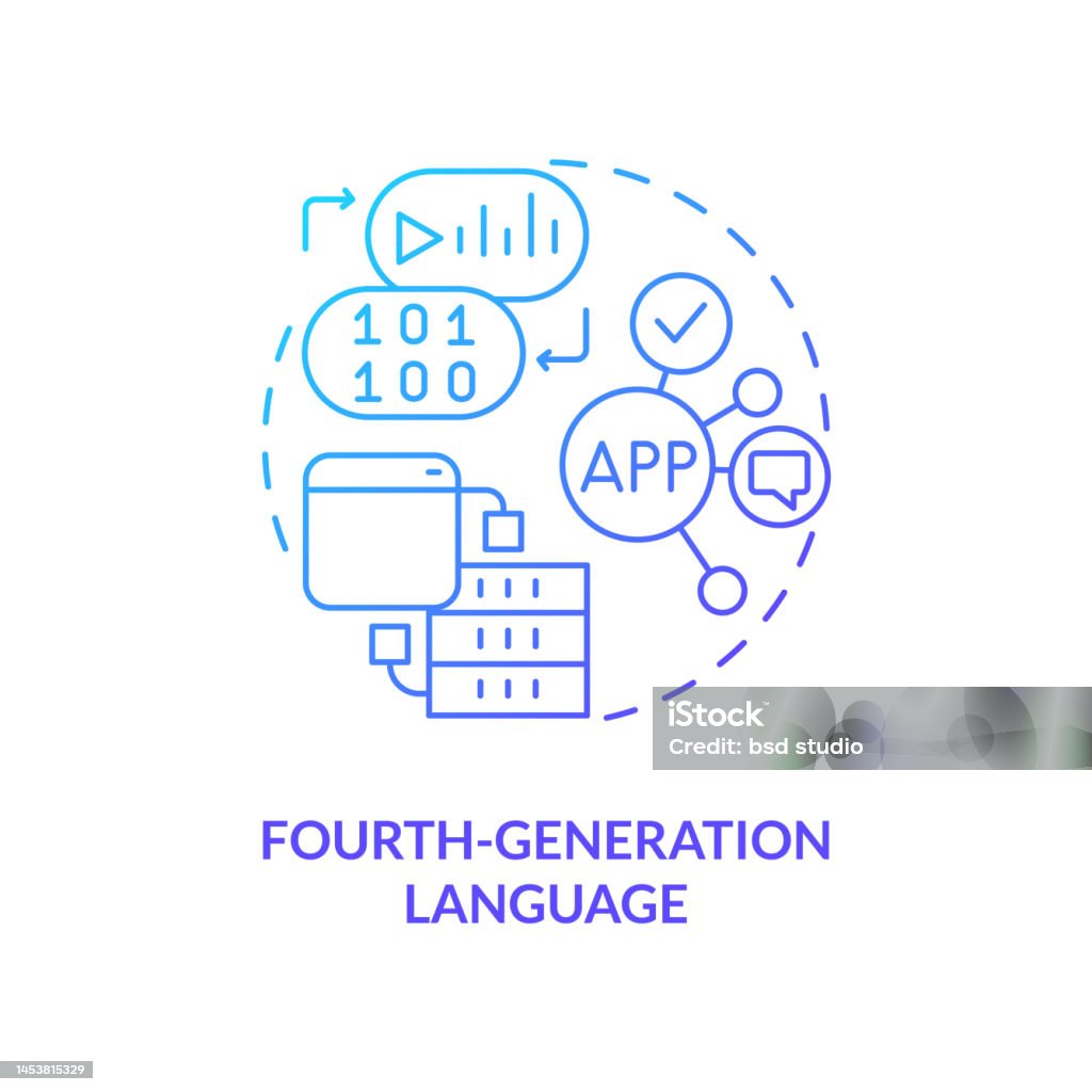 Fourthgeneration Programming Language Blue Gradient Concept Icon Stock