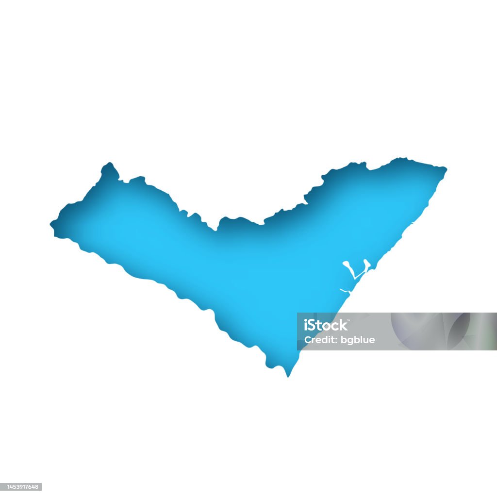 Alagoas Map White Paper Cut Out On Blue Background Stock Illustration