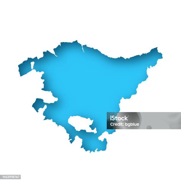 Carte Pays Basque Livre Blanc Découpé Sur Fond Bleu Vecteurs Libres De