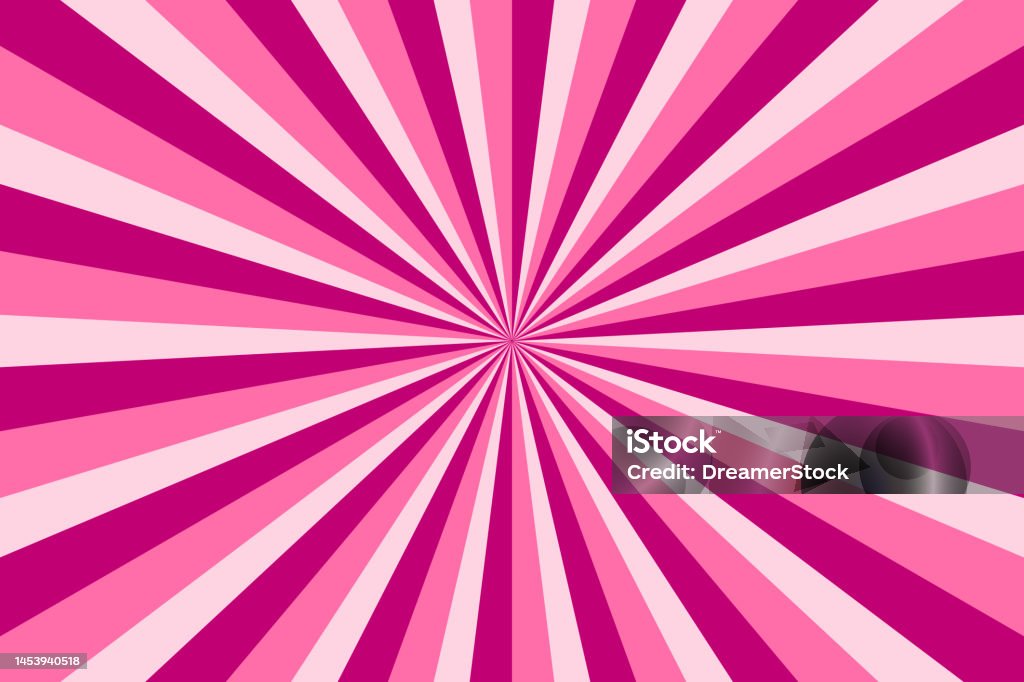 Pink Sunburst Pattern Background Rays Radial Summer Banner Valentine