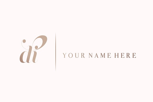 Logo Monogramme Di Lettre Minuscule D Lettre I Caractères De Signature