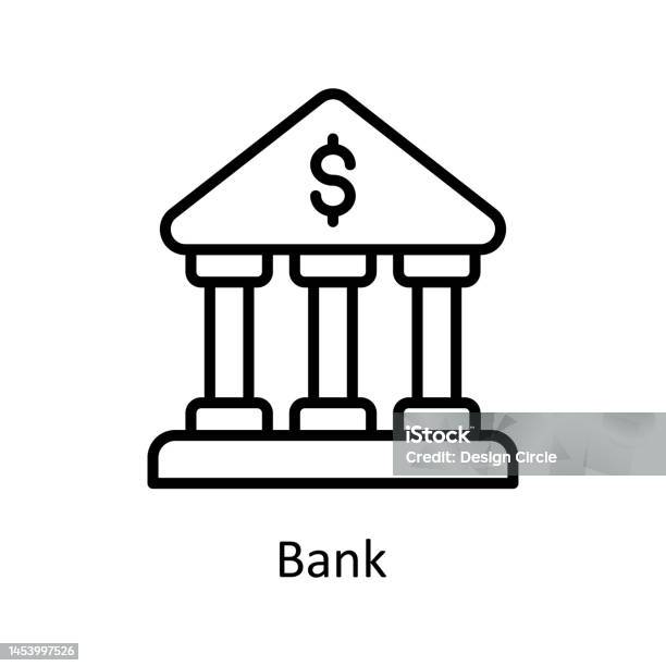 Illustration De La Conception De Licône Bank Vector Outline Design