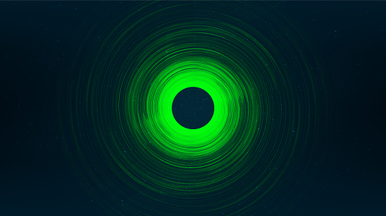 Spirale Verte Trou Noir Sur Fond De Galaxie Avec Spirale De La Voie