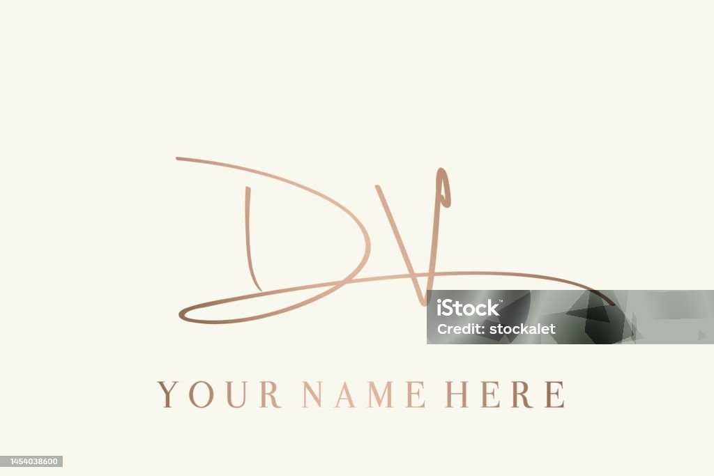 Logo Monogramme Dv Lettre Majuscule D Lettre V Caractères De Signature