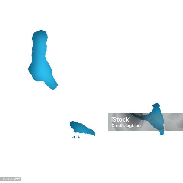 Carte Des Comores Livre Blanc Découpé Sur Fond Bleu Vecteurs Libres De