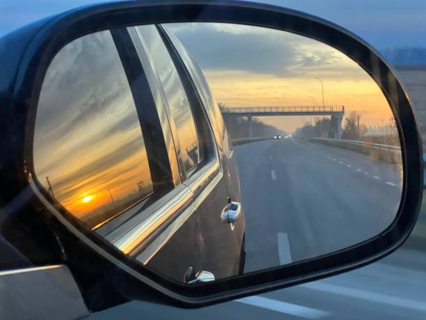 Free Stock Photo of Sunset Reflected in Car Rear View Mirror | Download ...