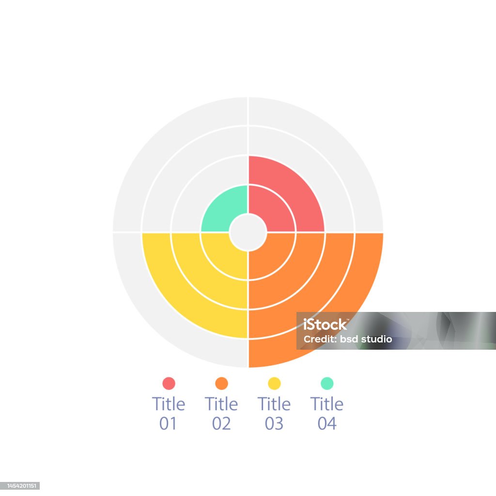 Template Desain Diagram Infografis Lingkaran Konsentris Dengan Empat ... Template Desain Diagram Infografis Lingkaran Konsentris Dengan Empat ...