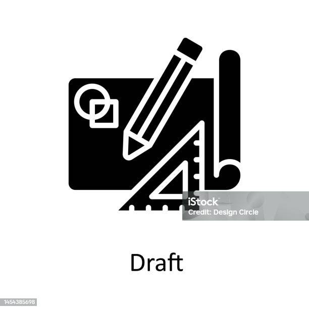 Draft Vector Solid Icon Design Illustration Design And Development Symbol On White Background