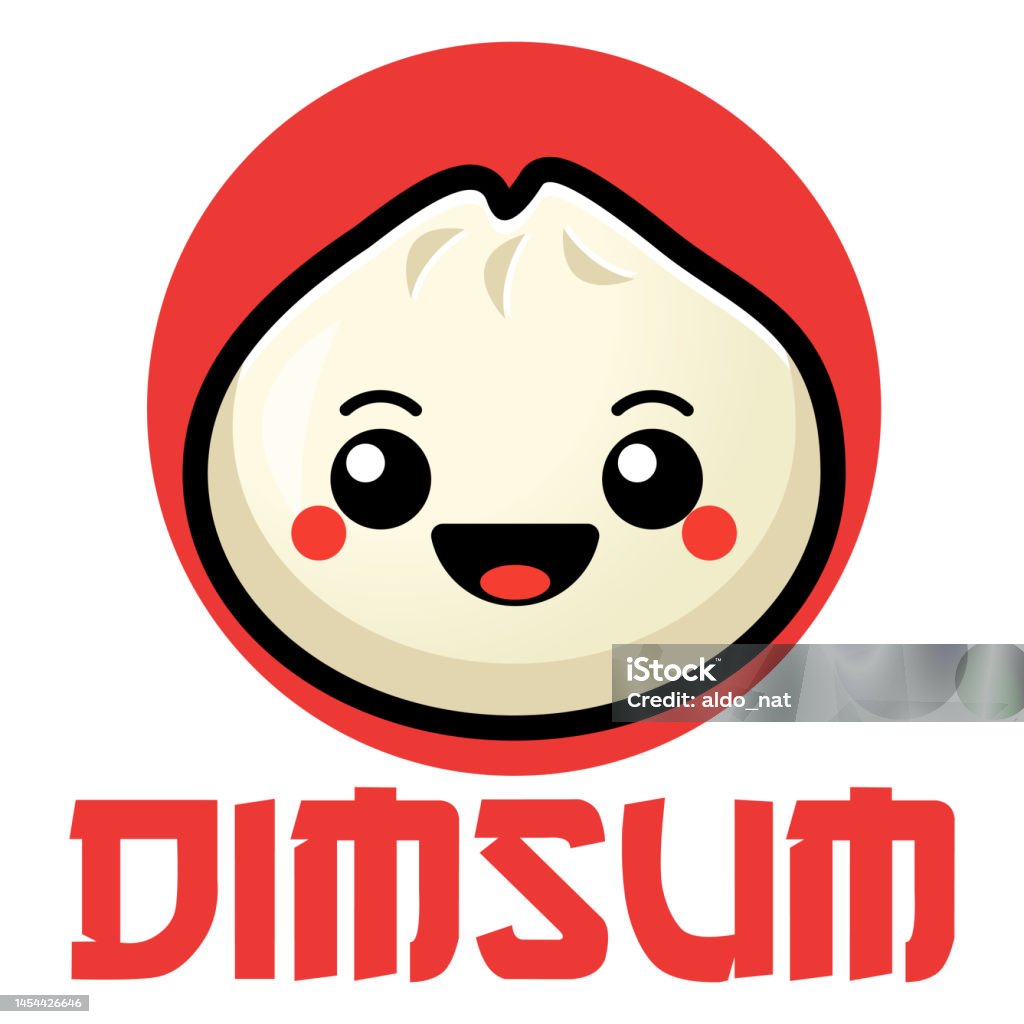 Dimsum Symbol With Cute Mascot On White Background Stock Illustration