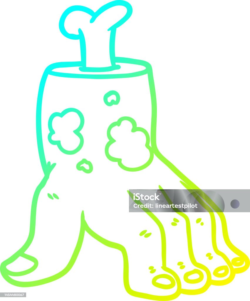 Dessin Au Trait Dégradé Froid Dun Dessin Animé Effrayant De La Main De
