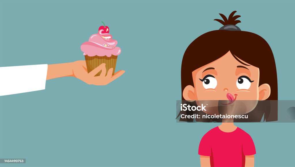 Petite Fille Envie De Dessert Vector Illustration De Dessin Animé ... Petite Fille Envie De Dessert Vector Illustration De Dessin Animé ...
