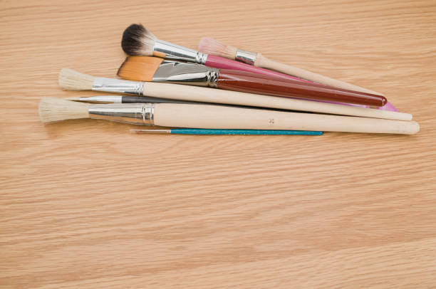 Free Stock Photo of Pile of Brushes on Wooden Table | Download Free ...