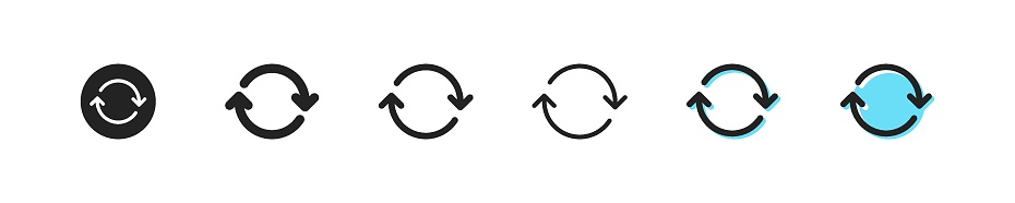Circular Arrows Line Icon Recycle Recycling Loading Sync