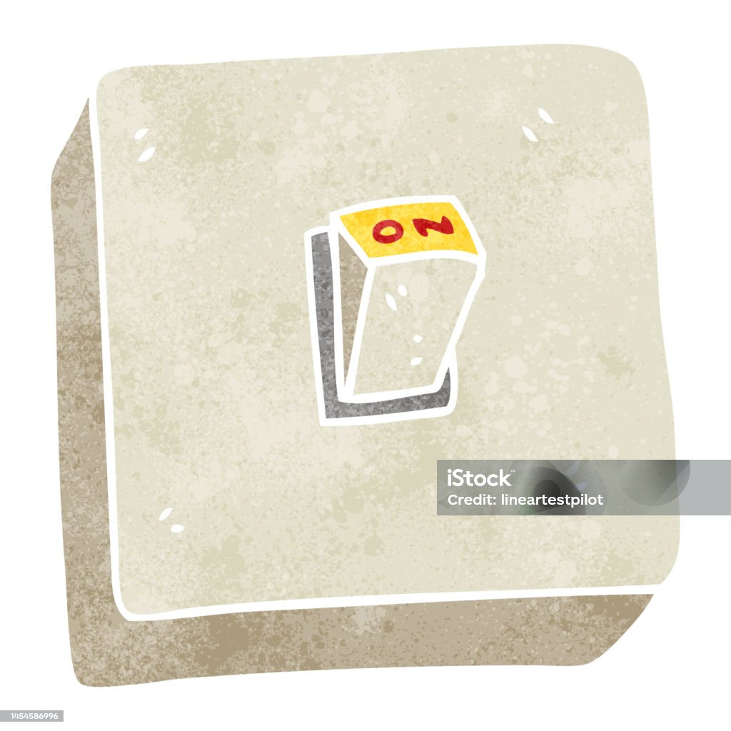 Freehand Retro Cartoon Light Switch Stock Illustration Download Image